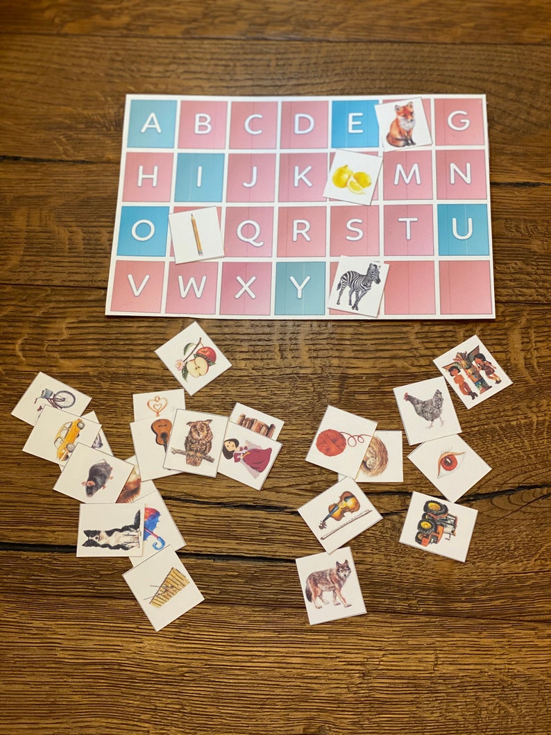 ABC GAME Alphabet Match Game Language Material Printable - Etsy