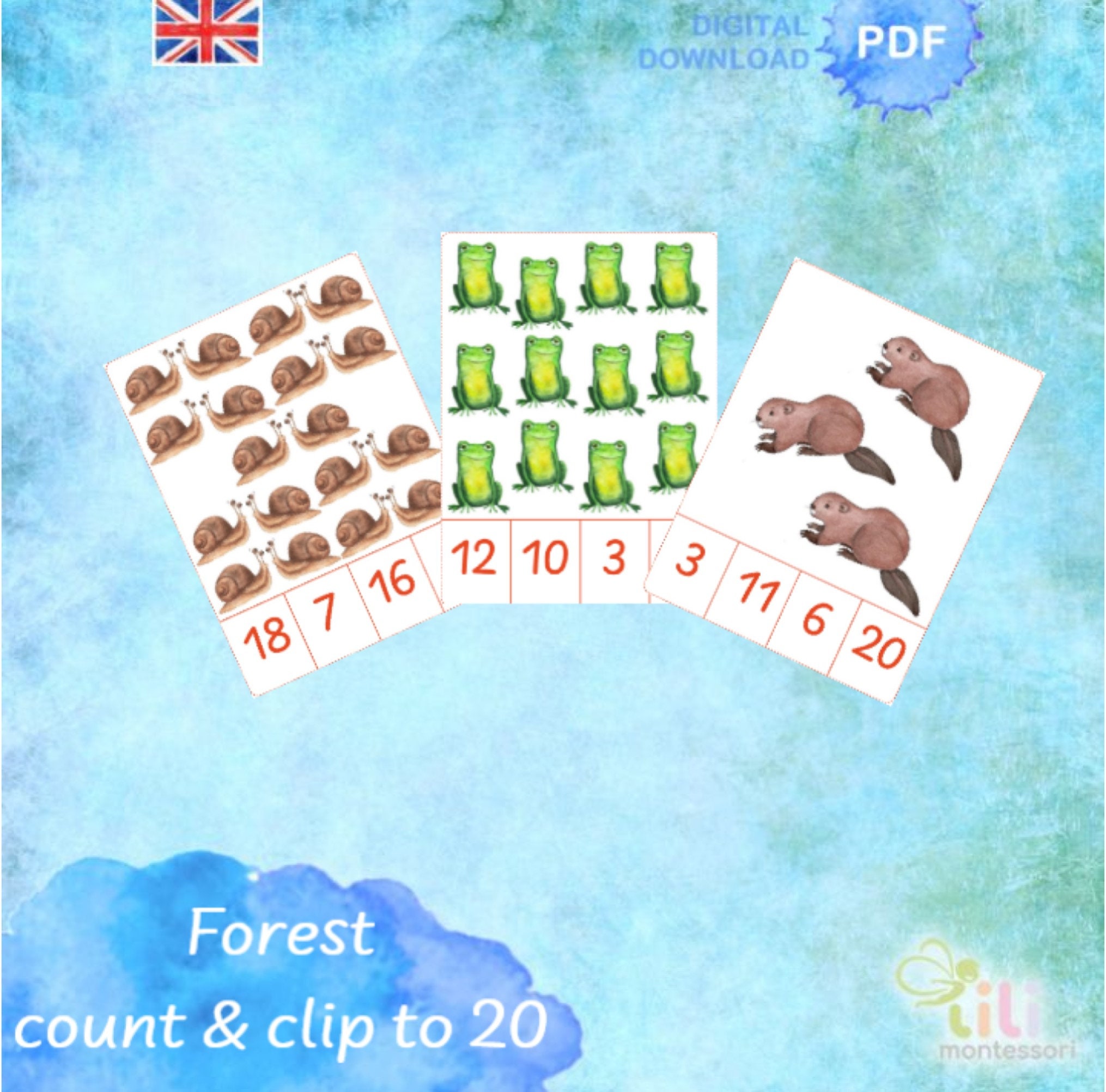 FOREST COUNTING to 20 Clip Cards ⁕numeracy ⁕ Counting⁕ Numbers⁕ Logic ...