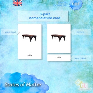 STATES OF MATTER ⁕science⁕simple Classification⁕montessori Printable ...