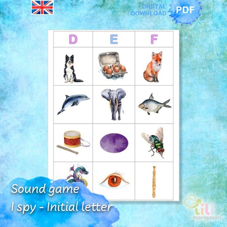 SOUND GAME Initial Sound I Spy Montessori Material Language Material ...