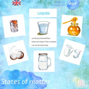 STATES OF MATTER ⁕science⁕simple Classification⁕montessori Printable ...