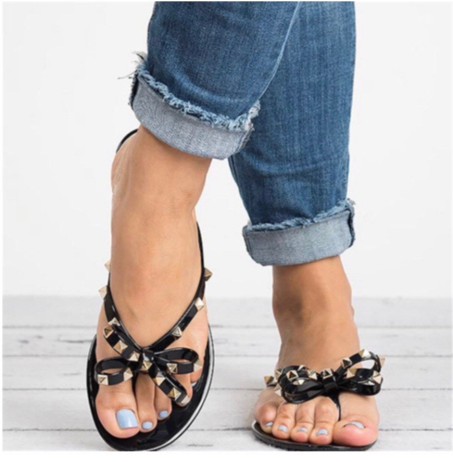 Women Stunning Flip Flops with bow open Toe Jelly sandals | Etsy