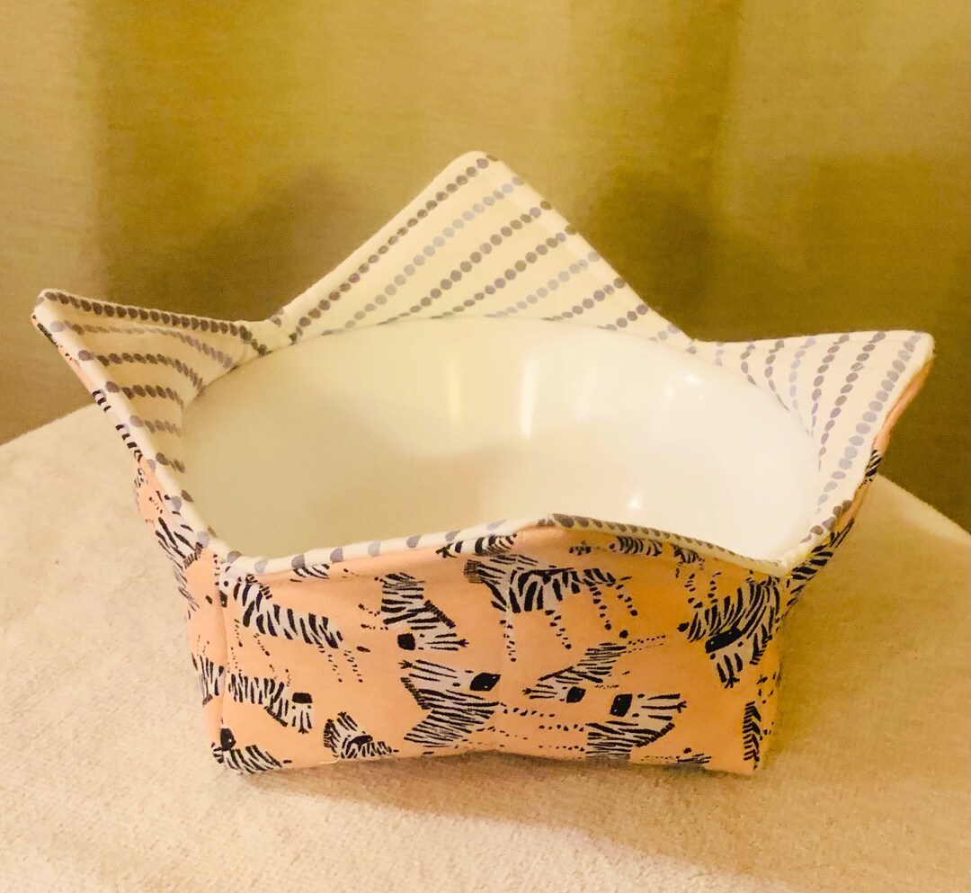 Zebra Print Bowl Cozy: Reversible Cotton Potholder - Etsy