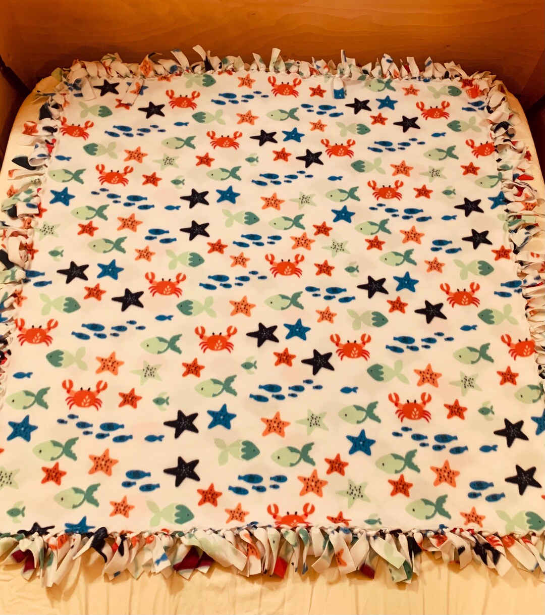 Marine Life Blanket, Sea Animal Blanket, Marine Fleece Throw, Sea ...