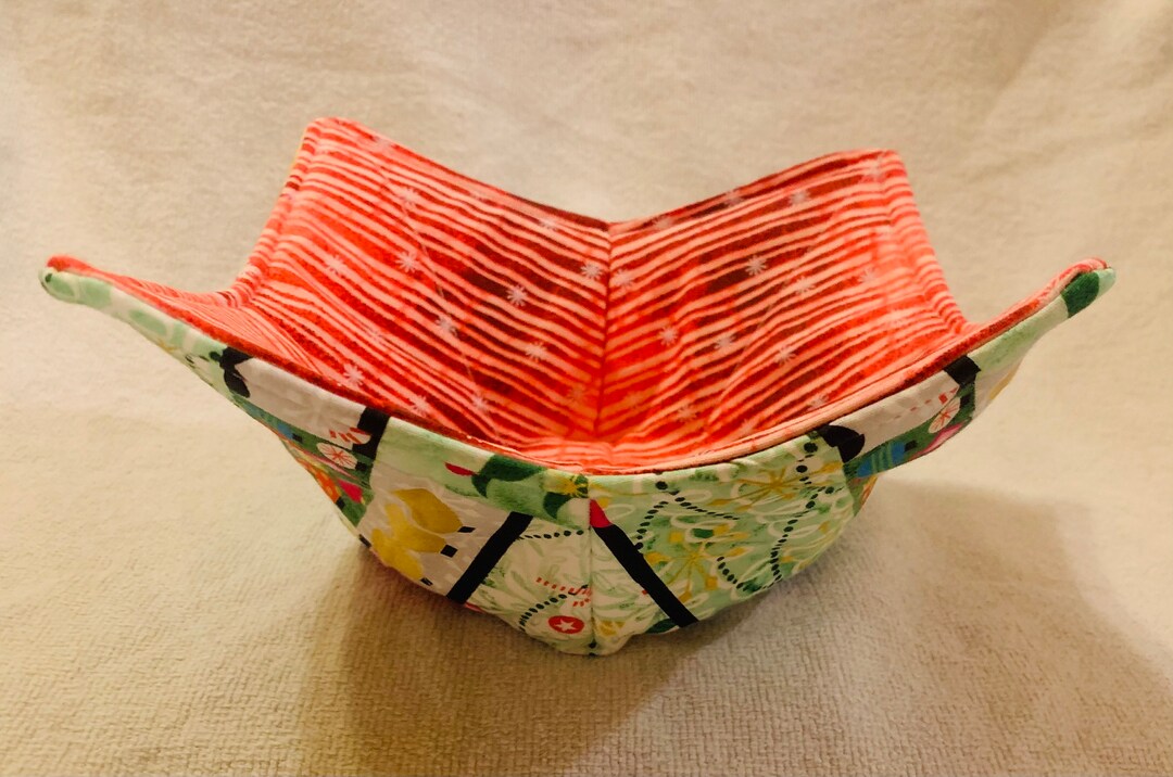 Handmade Christmas Bowl Cozy - Holiday Potholder, Reusable, Eco ...