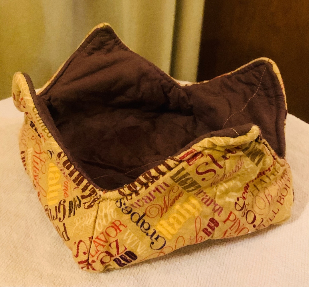 Wine Lovers Bowl Cozy - Handmade Cotton Potholder, Wine Lovers Soup ...