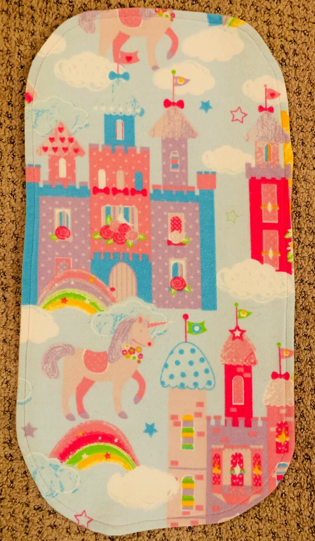 Unicorn, Elephant, Rainbow, Castle & Woodland Burp Cloths – Baby Girl ...