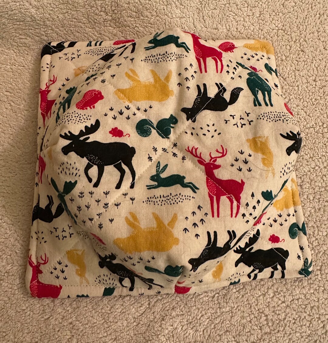 Christmas Bowl Cozy, Holiday Bowl Cozy, Woodland Potholder, Christmas ...