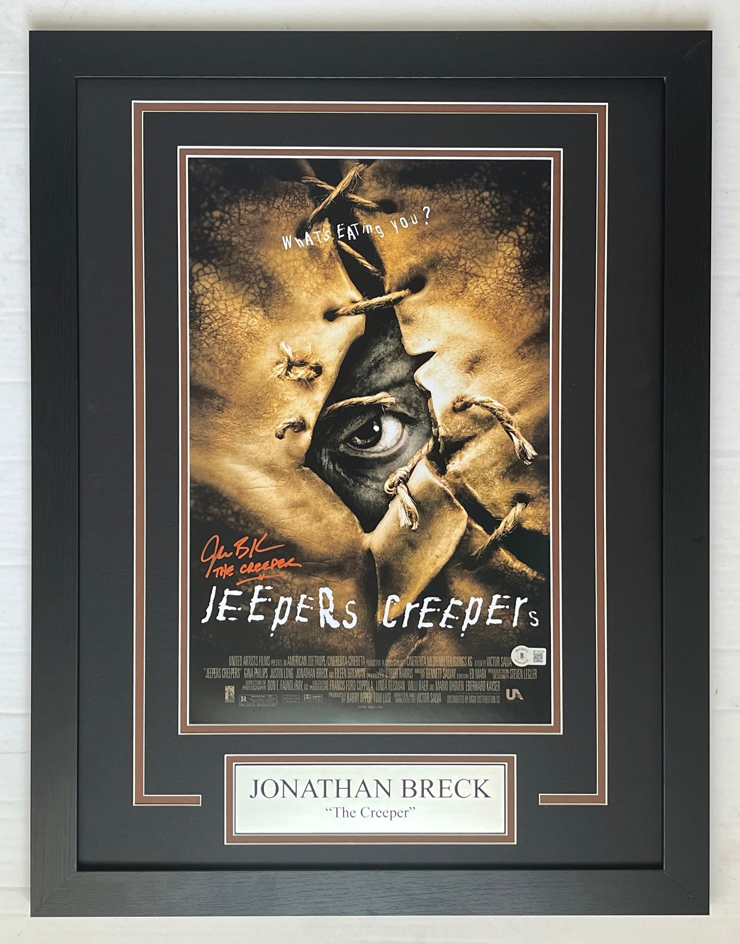 Jonathan Breck Autograph Signed JEEPERS CREEPERS 11x17 Movie Poster ...