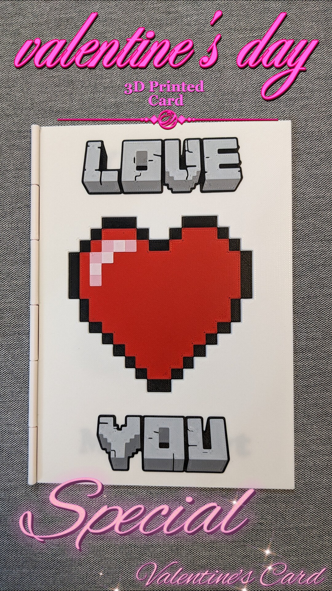Custom 3D Printed Valentine's Day Card Valentine's Day Card for Wife ...