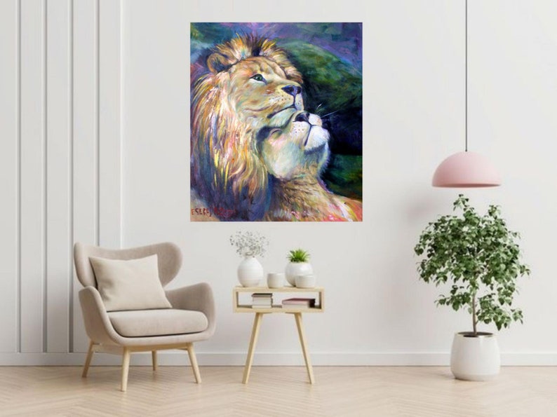 Strong and Gentle Predators a Pair of Lions in Love. A Pair | Etsy