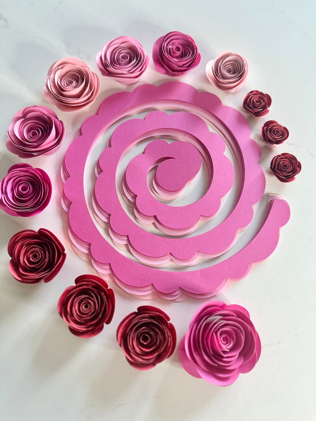 Pre Cut Paper Rose for DIY 25 Pieces of Pre Cut Paper Rose Flower Party ...