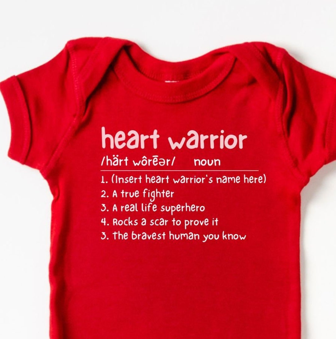 Personalized Heart Warrior Onesie Heart Warrior CHD Surgery Gift Open ...