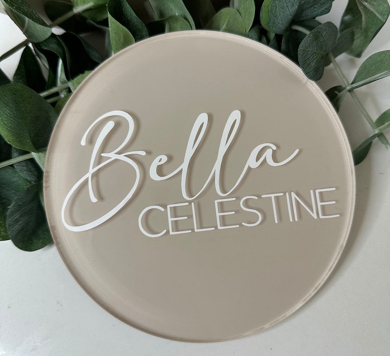 Acrylic Baby Name Announcement Sign Newborn Name Reveal Custom Vinyl ...