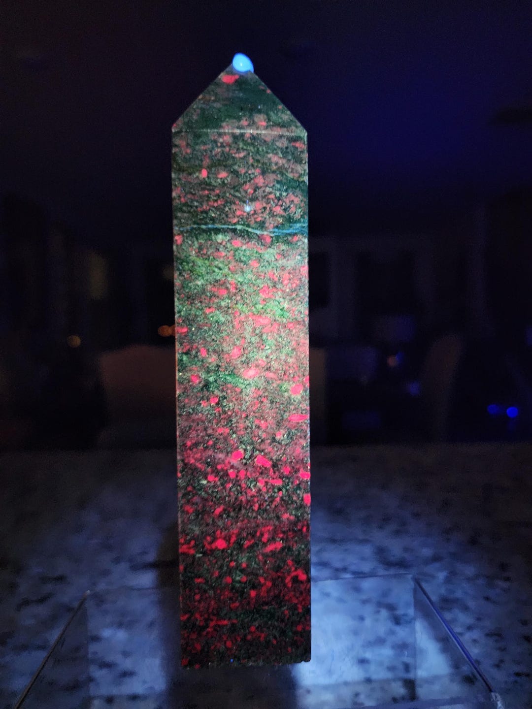 UV Reactive Ruby Kyanite Tower / Ruby Kyanite Tower/ Ruby Kyanite ...