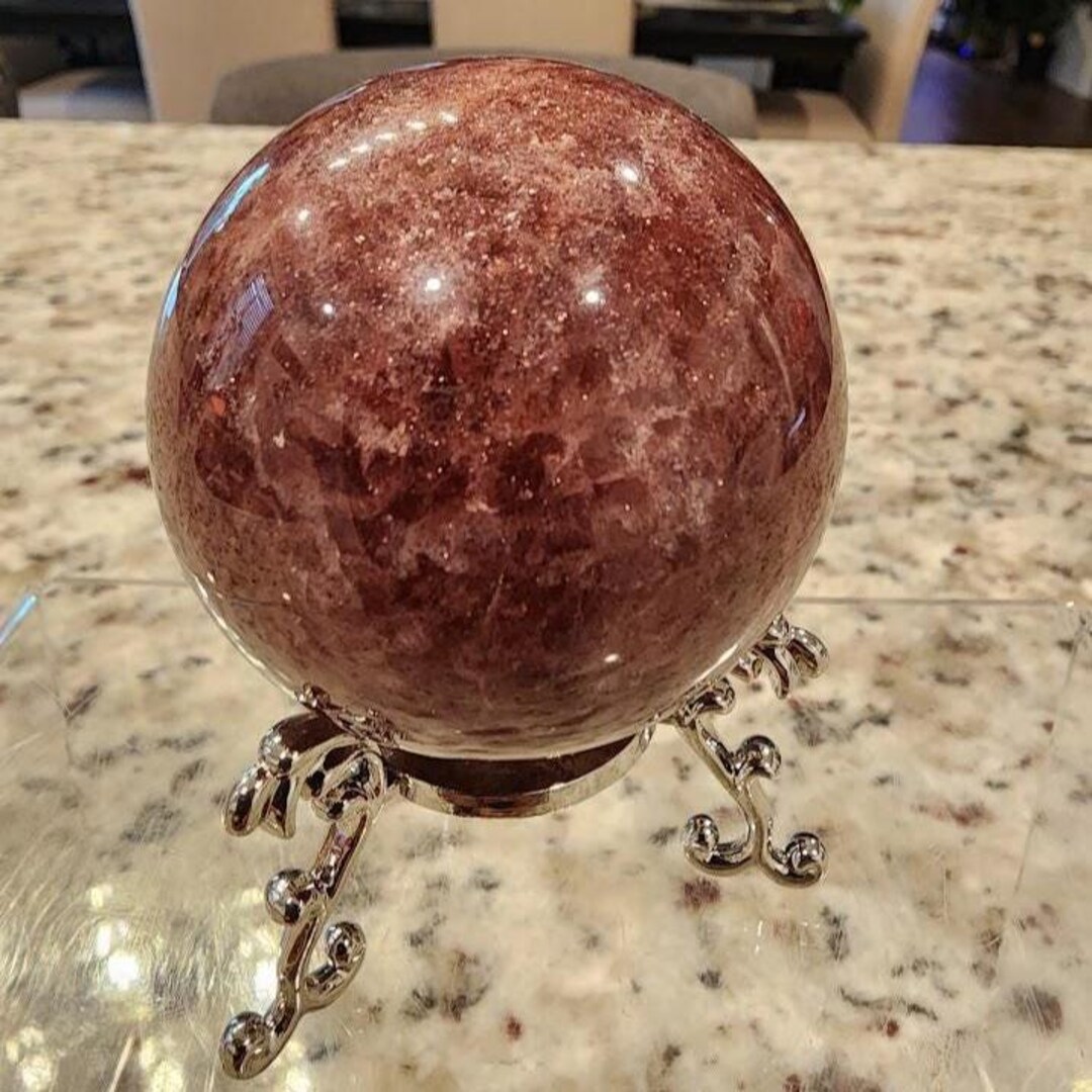 Beautiful Strawberry Quartz Sphere/ Strawberry Quartz Sphere/ Chakra ...