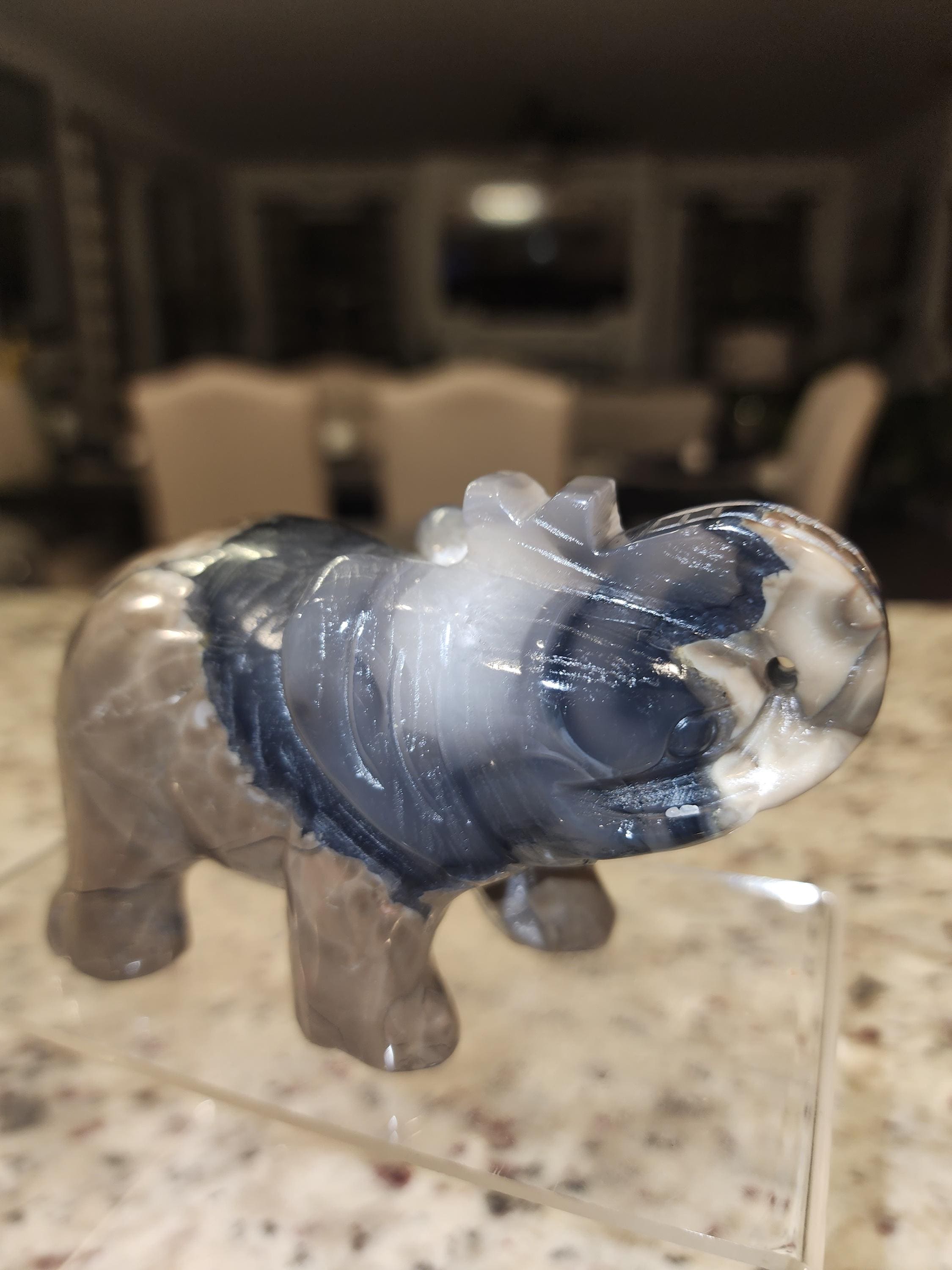 Rare Large VOLCANO AGATE Elephant Carving / Uv Reactive / Elephant ...