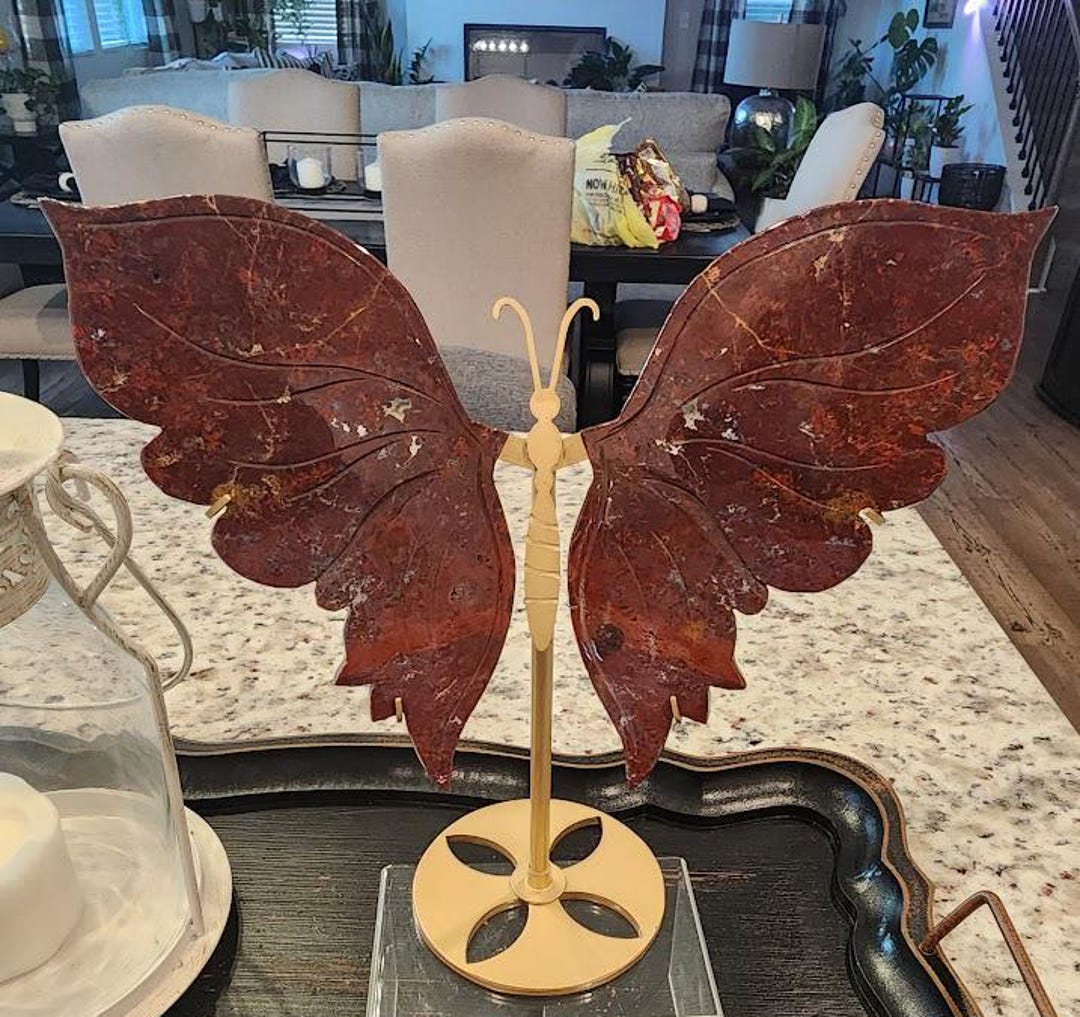 Rare Large Red Ocean Jasper Butterfly/ Ocean Jasper/ Chakra / Chakra ...