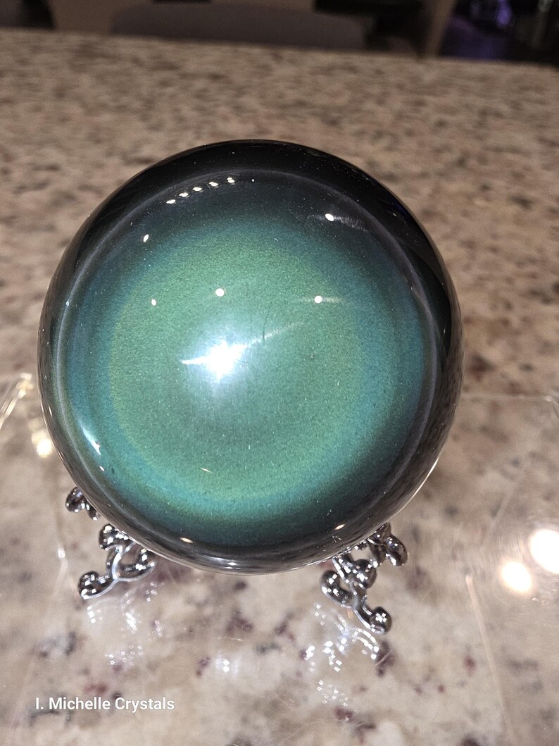Rainbow Obsidian Sphere (57mm) - Protection Crystal With Stand - Etsy