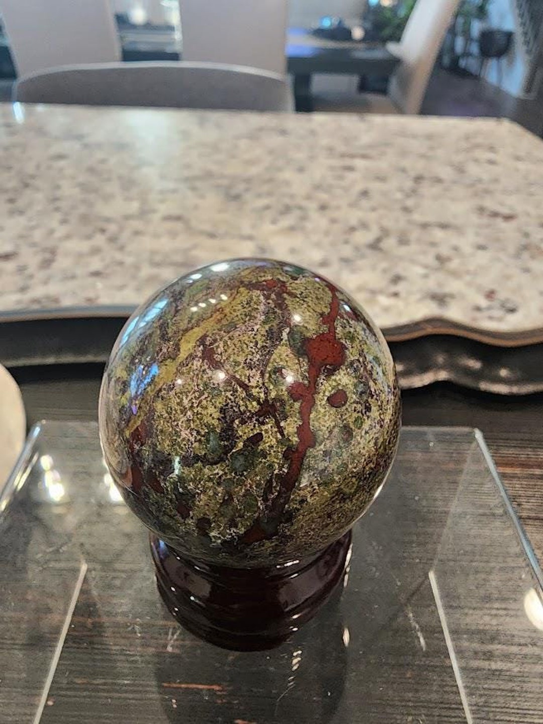 Beautiful Dragon Blood Stone Sphere Dragon Bloodstone/ Chakra / Chakra ...
