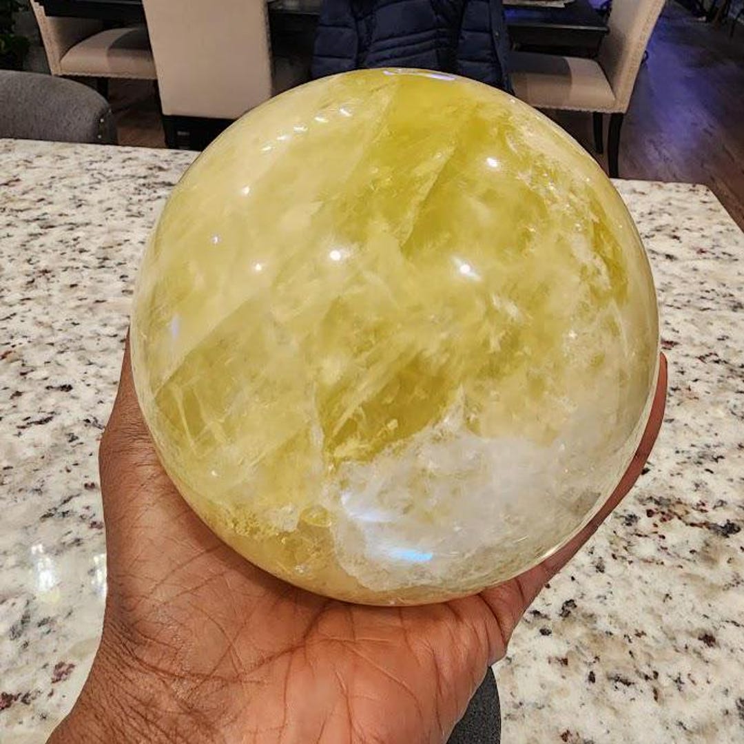 AAA Stunning Large Yellow Citrine Sphere / Crystals / Chakra Stones ...