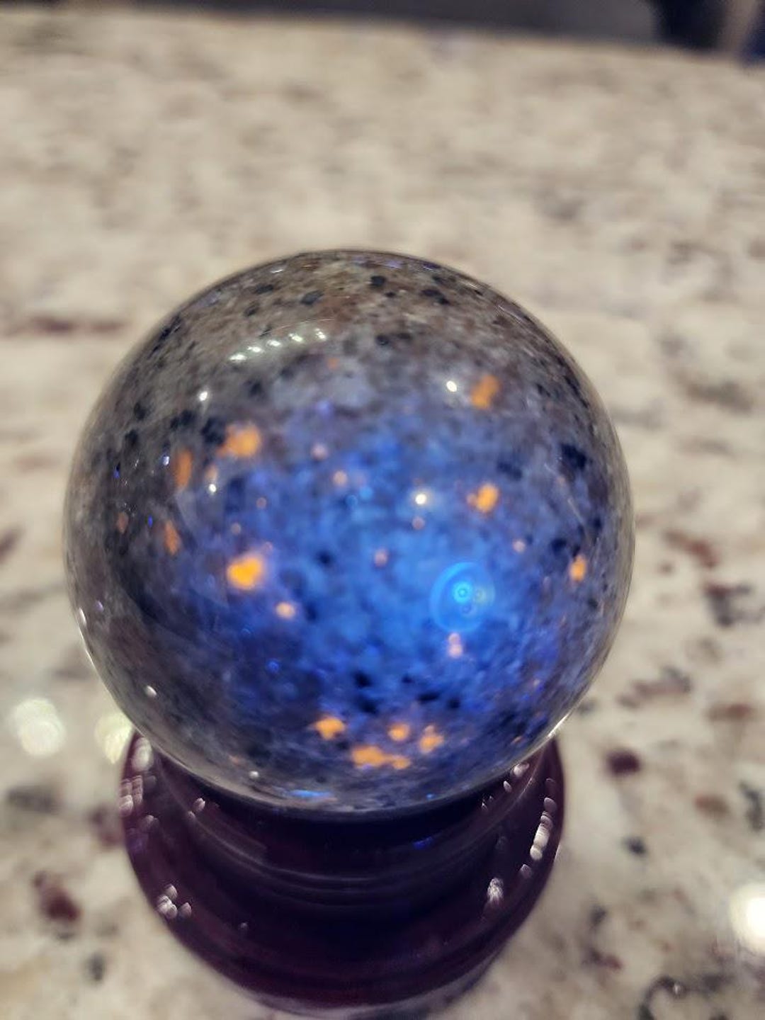 Beautiful Yooperlite Sphere With UV Reaction /yooperlite / UV Reactive ...