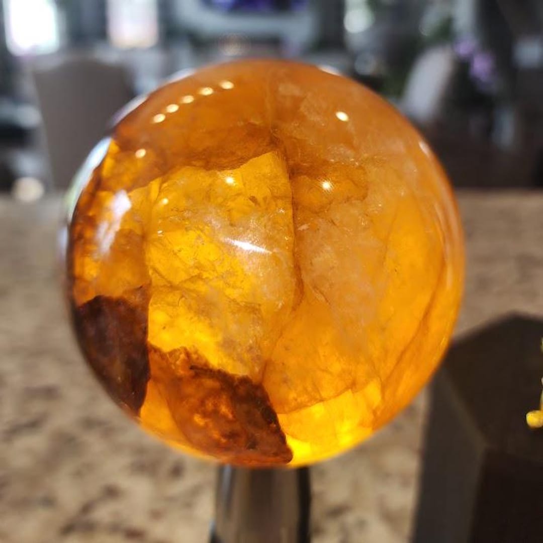 AAA Rare Large Deep Golden Healer Sphere/ Golden Healer / Crystals ...
