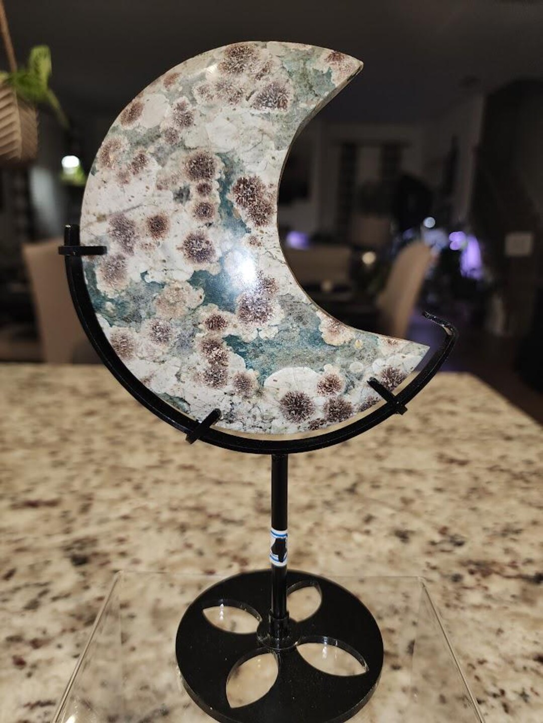 Rare Stunning Green Flower Jasper Moon/ Sakura Sphere/ Cherry Blossom ...