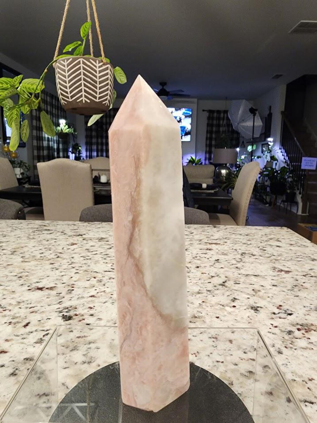 Pink Opal Sphere Tower/ Pink Opal/ Chakra / Pink Tower / Crystals/ Pink ...