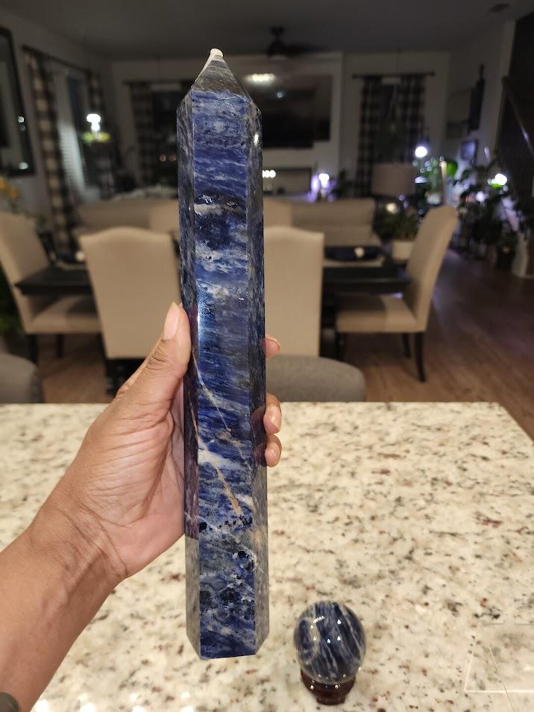 Beautiful Large Blue Sodalite Tower and Sphere Set / Sodalite /chakra ...