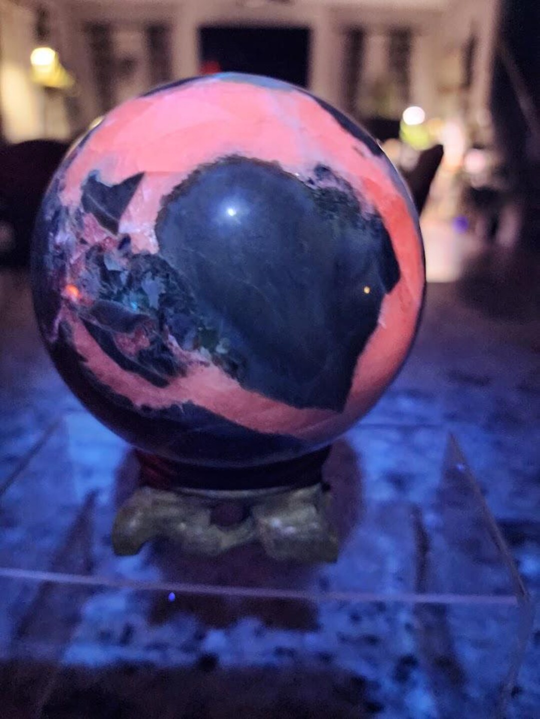 Stunning Large VOLCANO AGATE Sphere With Duo Green and Pink UV Reaction ...