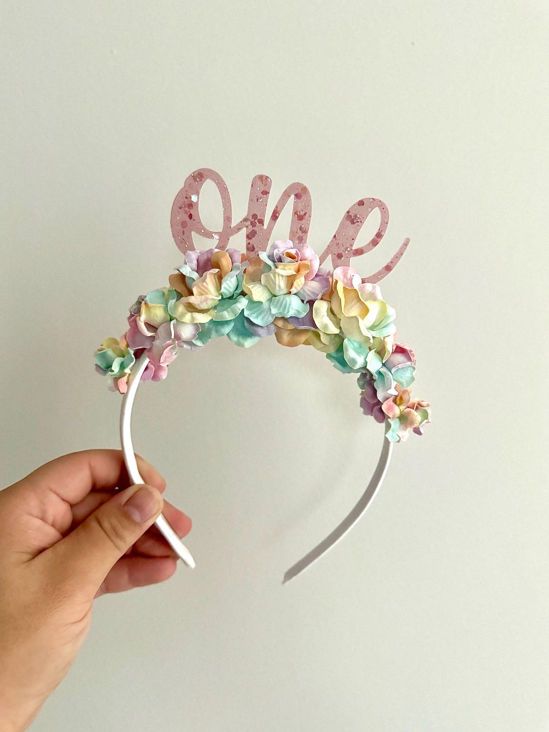 CUSTOM YEAR'S Birthday HEADBAND, Cake Smash Headband, Flower Birthday ...