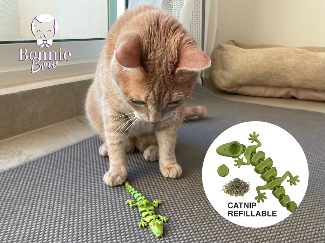 Lizard Toy REFILLABLE, CATNIP FILLED Cat Toy. Catnip, Valerian Root or ...