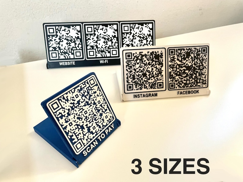 3D Printed QR Code Display Stand: Custom Business Sign - Etsy
