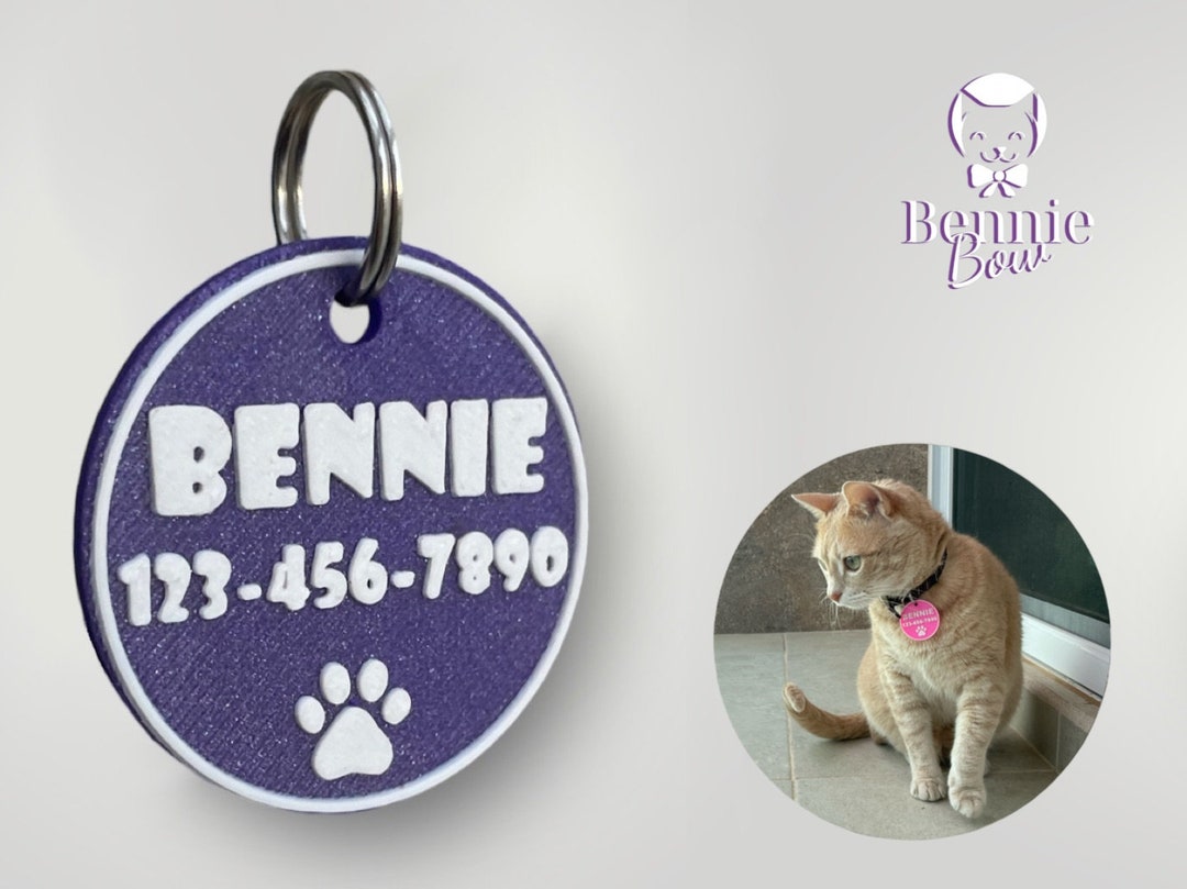 Pet ID Tag - Easy-to-read, Safe, Lightweight, Stylish, and Highly ...