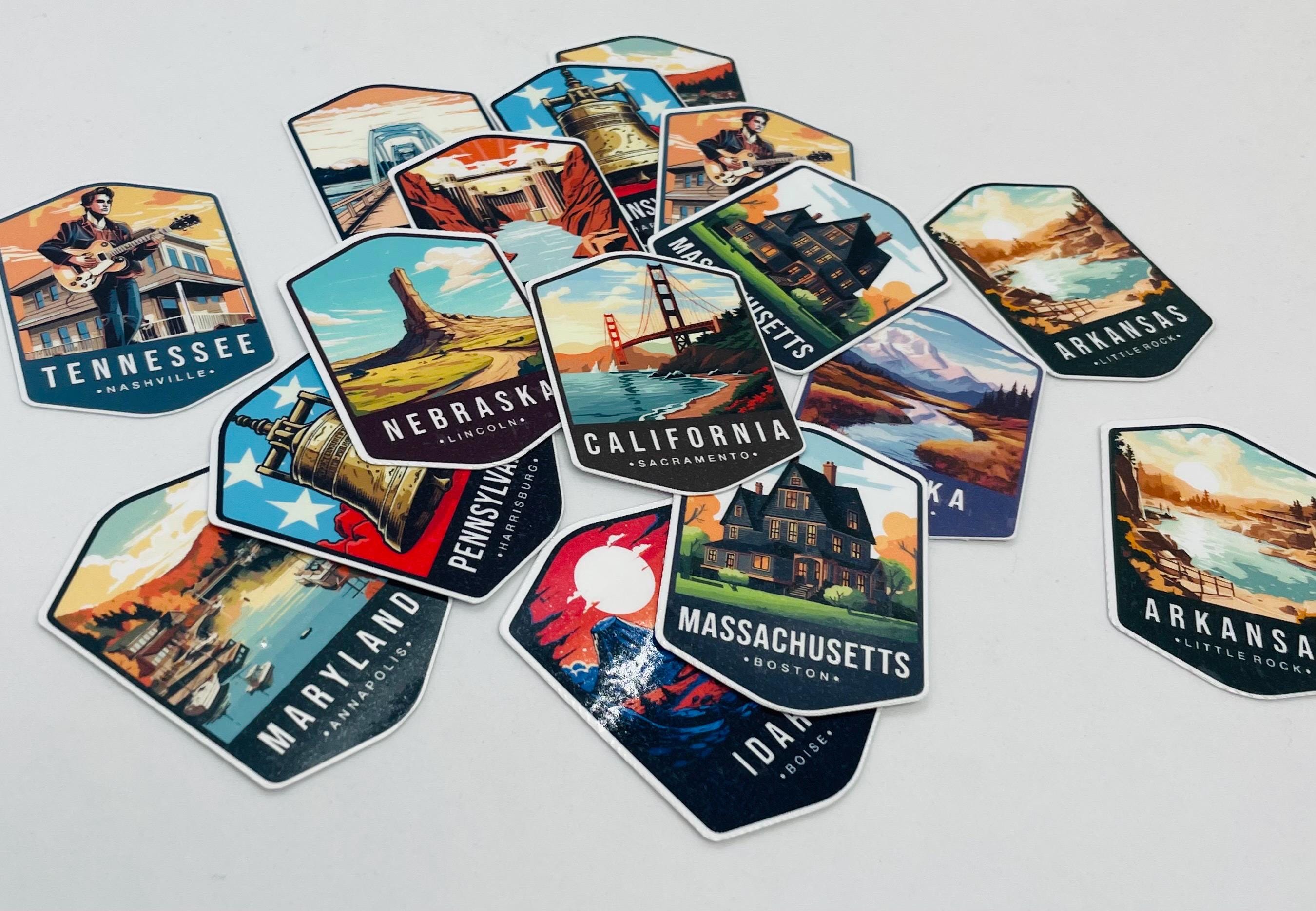 USA Landmarks Stickers: State Capitals Decals - Laptop, Car, Toolbox - Etsy