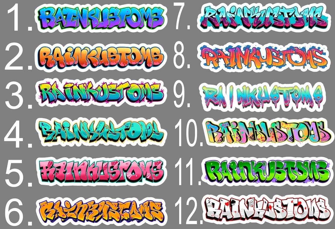 Name Graffiti Custom Stickers,decal, Art, Vinyl, U.S.A, Name, Trucks ...