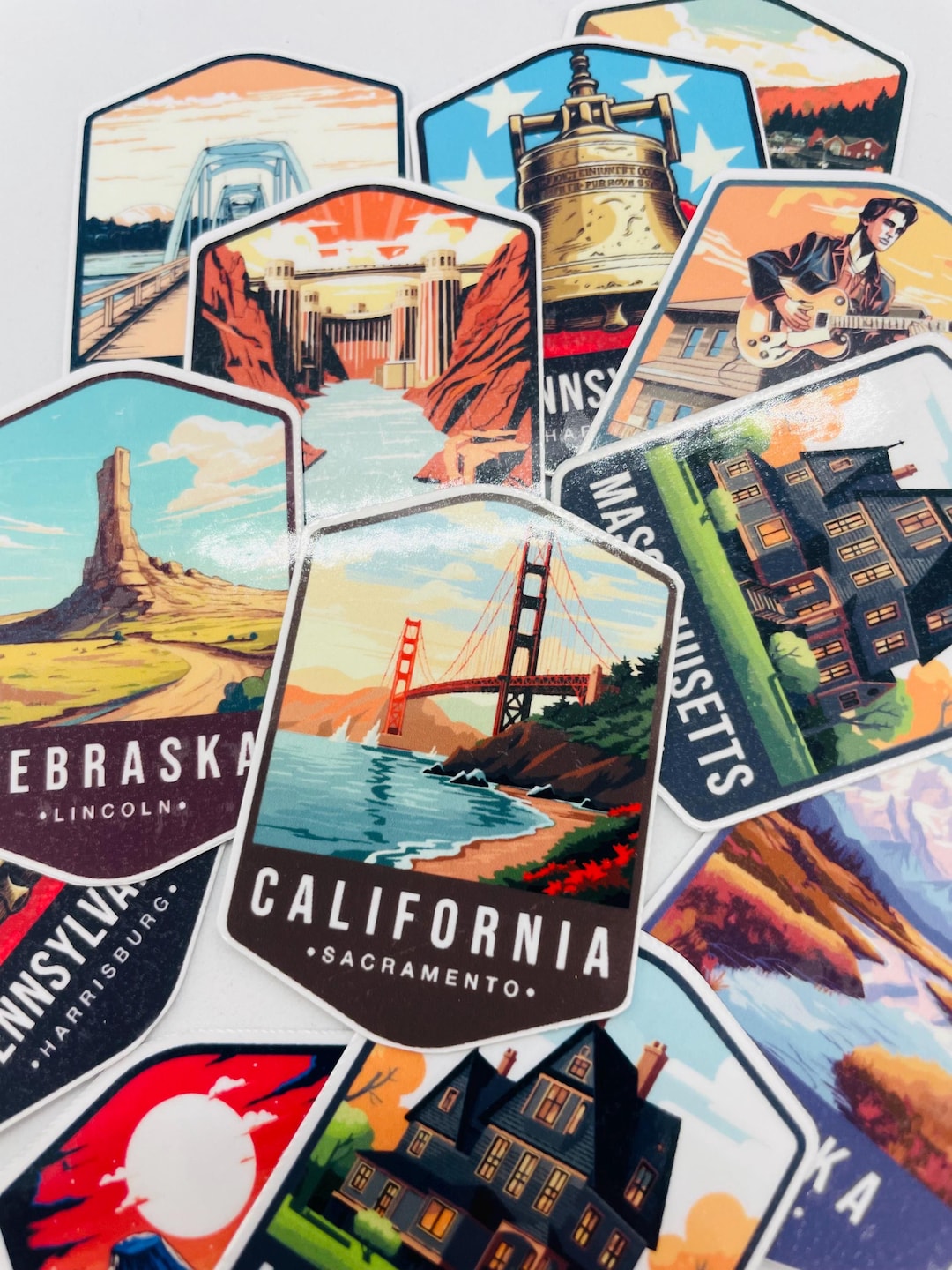 USA Landmarks Stickers: State Capitals Decals - Laptop, Car, Toolbox - Etsy