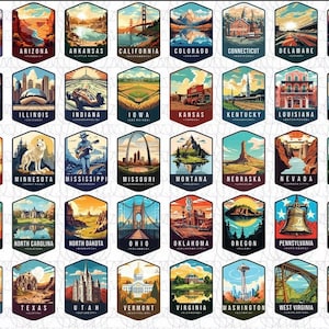USA Landmarks Stickers: State Capitals Decals - Laptop, Car, Toolbox - Etsy