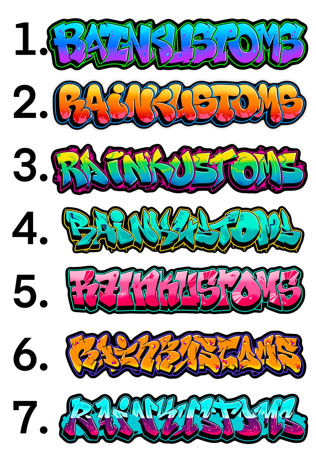 Name Graffiti Custom Digital Download ,decal, Art, Vinyl, U.S.A, Name ...