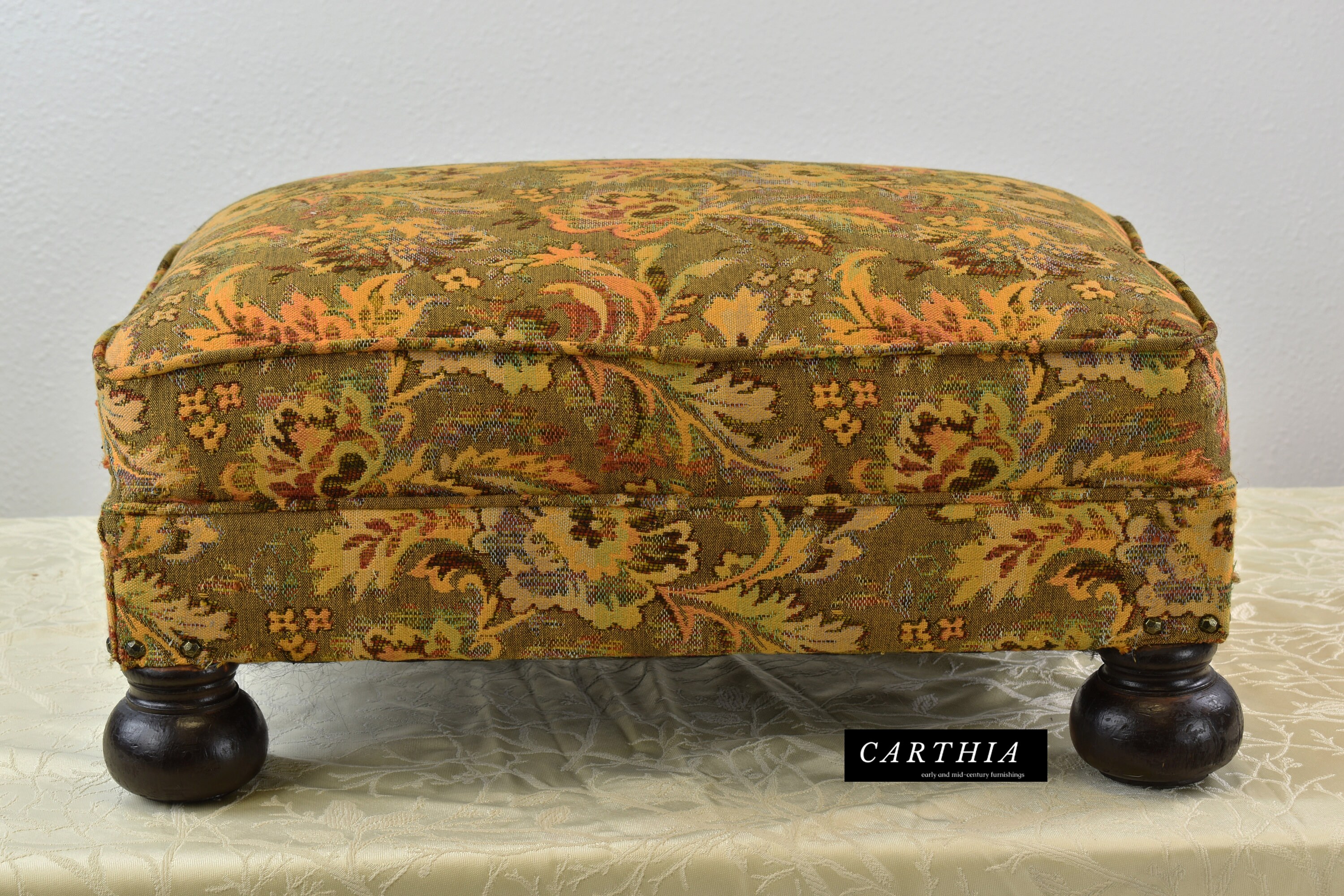 Vintage French Country Style Ottoman Footstool Bun Feet - Etsy