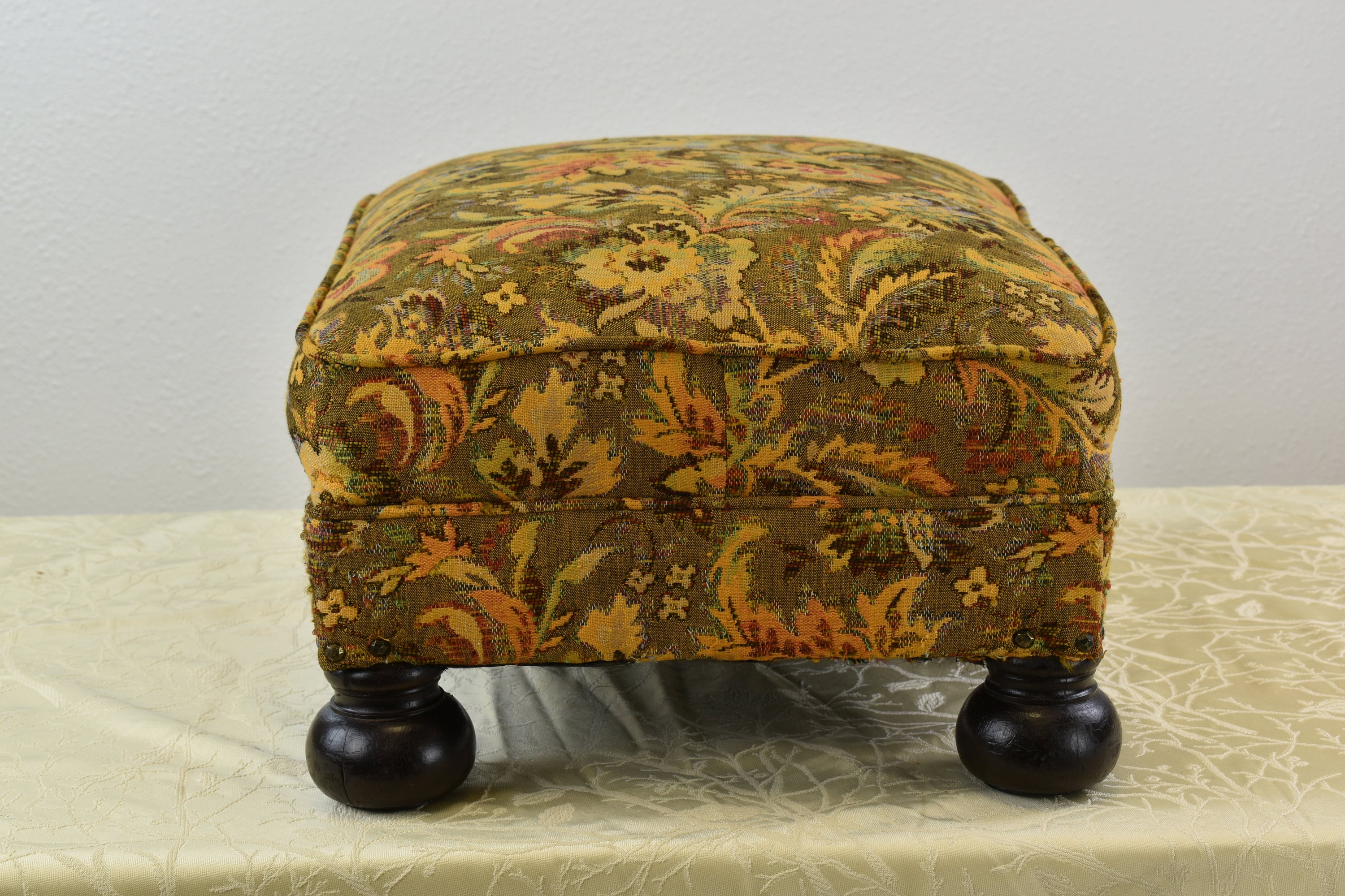 Vintage French Country Style Ottoman Footstool Bun Feet - Etsy