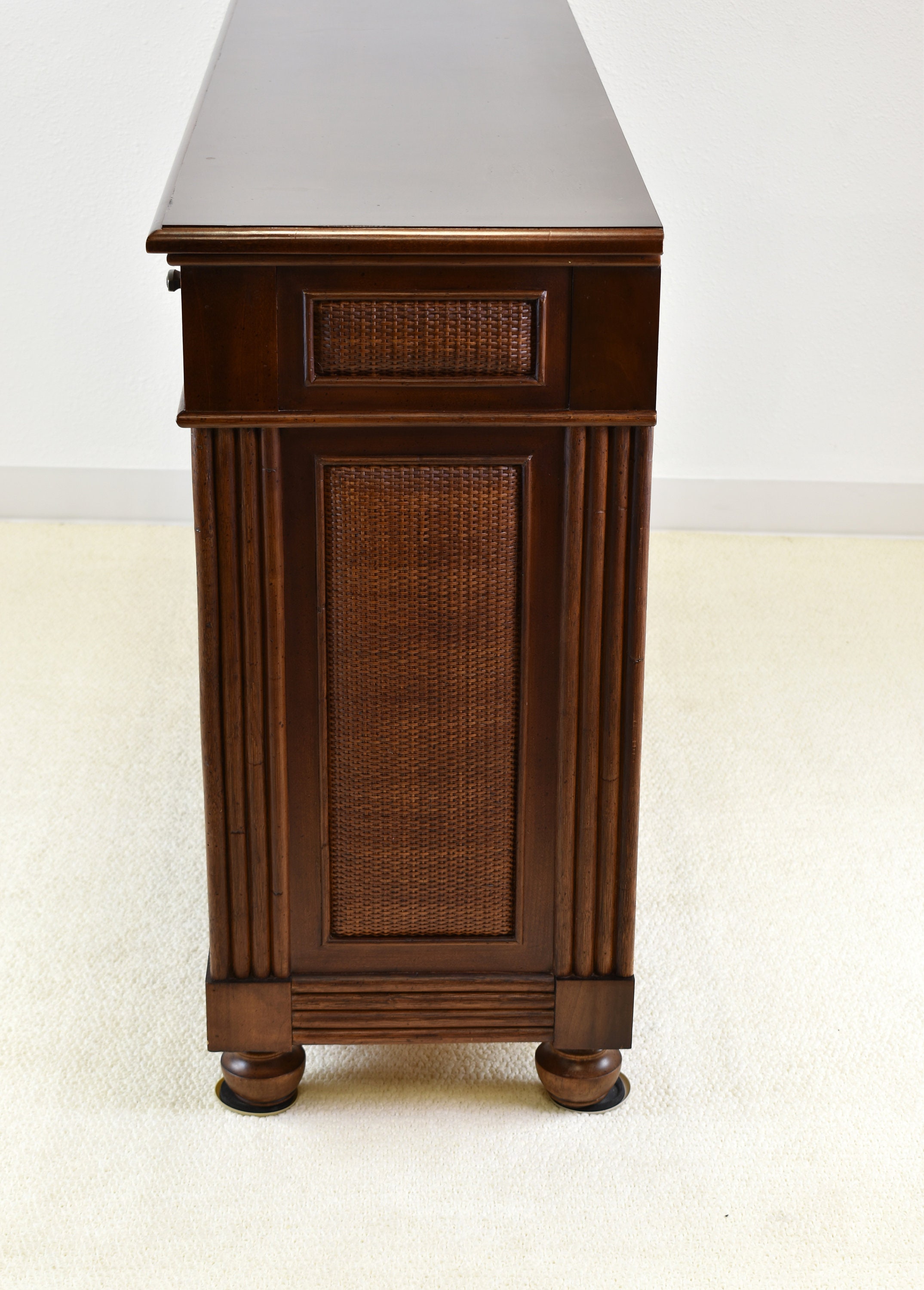 Maple and Rattan Eclectic Polynesian Tommy Bahama Styled Eleven Drawer ...