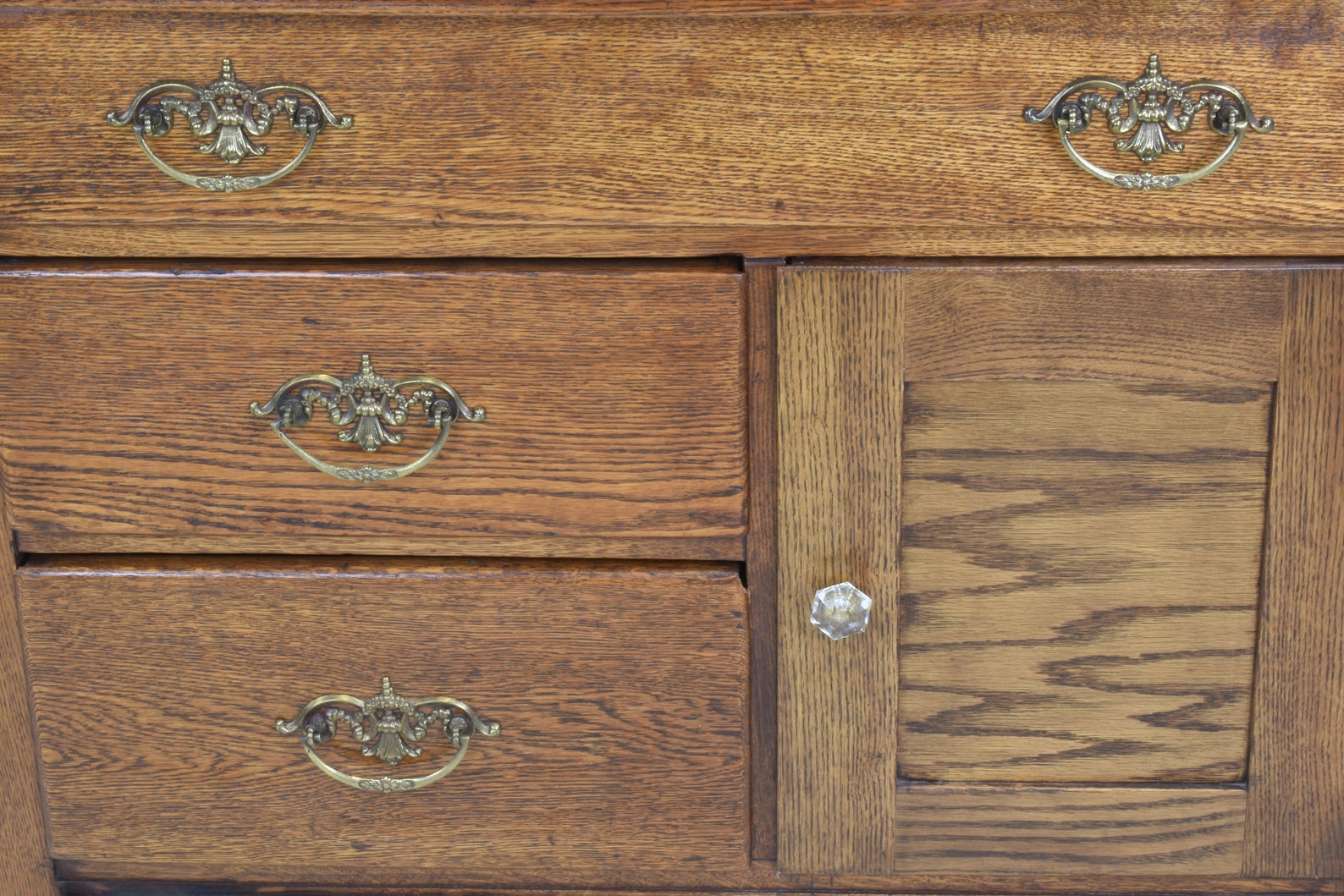 Antique C. 1870s-1890s Tiger Oak Sideboard Cabinet Three - Etsy