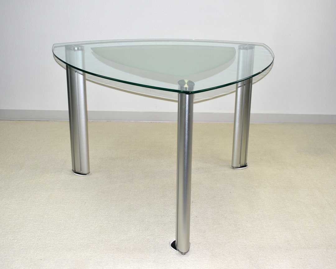 The Onyx Metal Counter Height Triangular Glass Dining Table - Etsy
