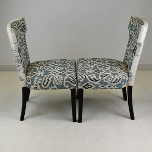 French Country Style Blue Paisley Accent Chair (set 2) - Etsy