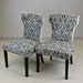 French Country Style Blue Paisley Accent Chair (set 2) - Etsy
