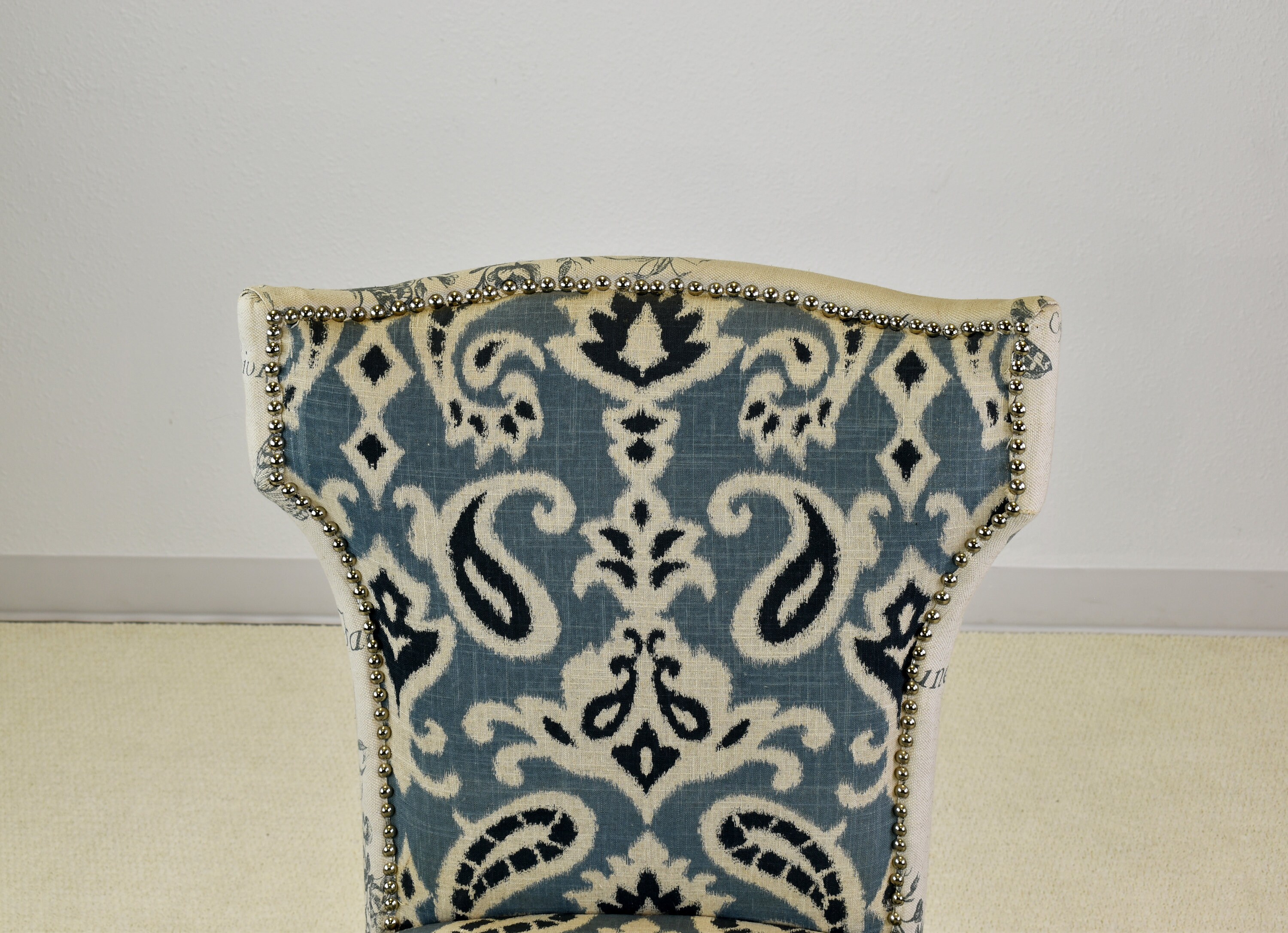 French Country Style Blue Paisley Accent Chair (set 2) - Etsy