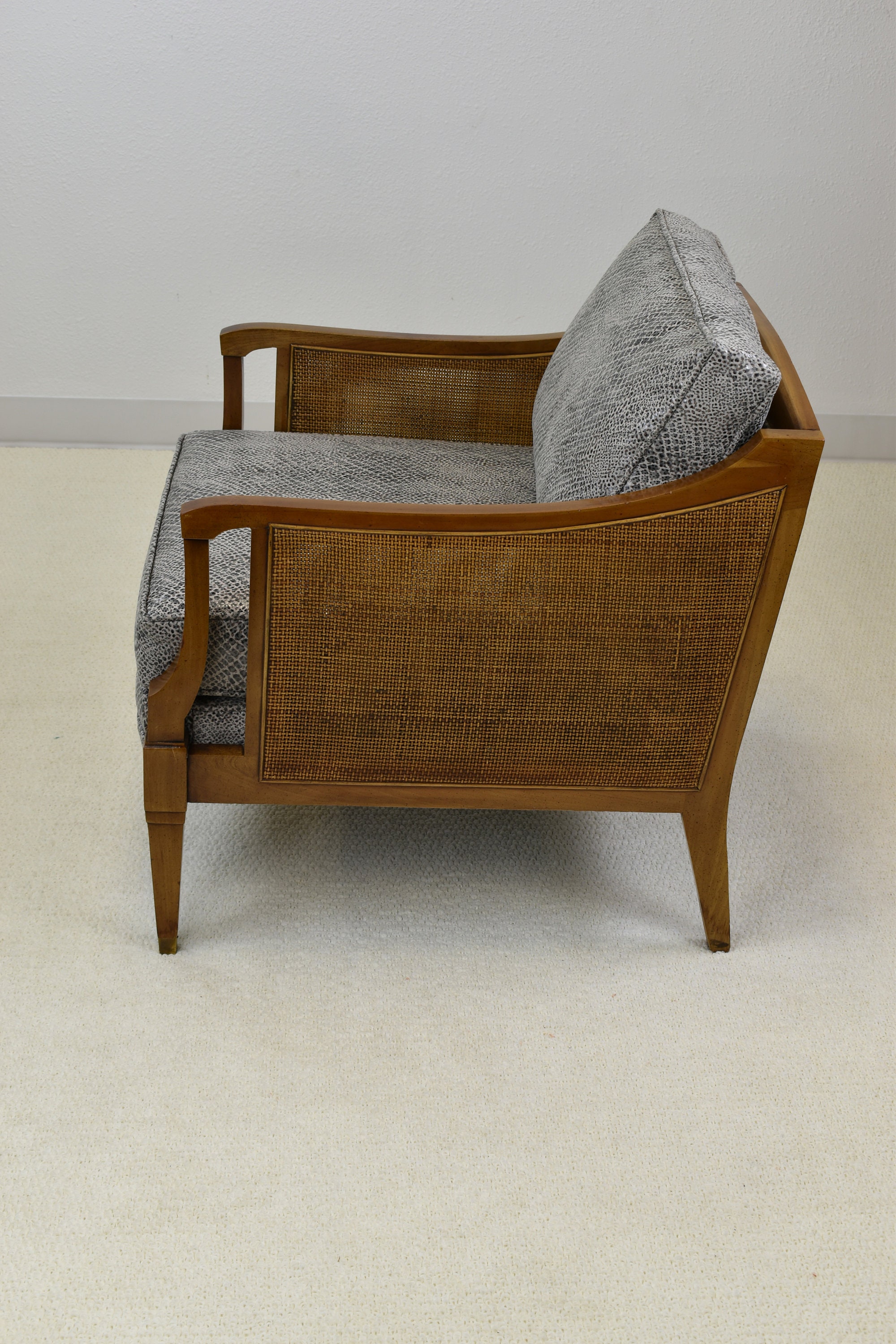 French Bergere Walnut Cane Low Back Lounge Chair - Etsy