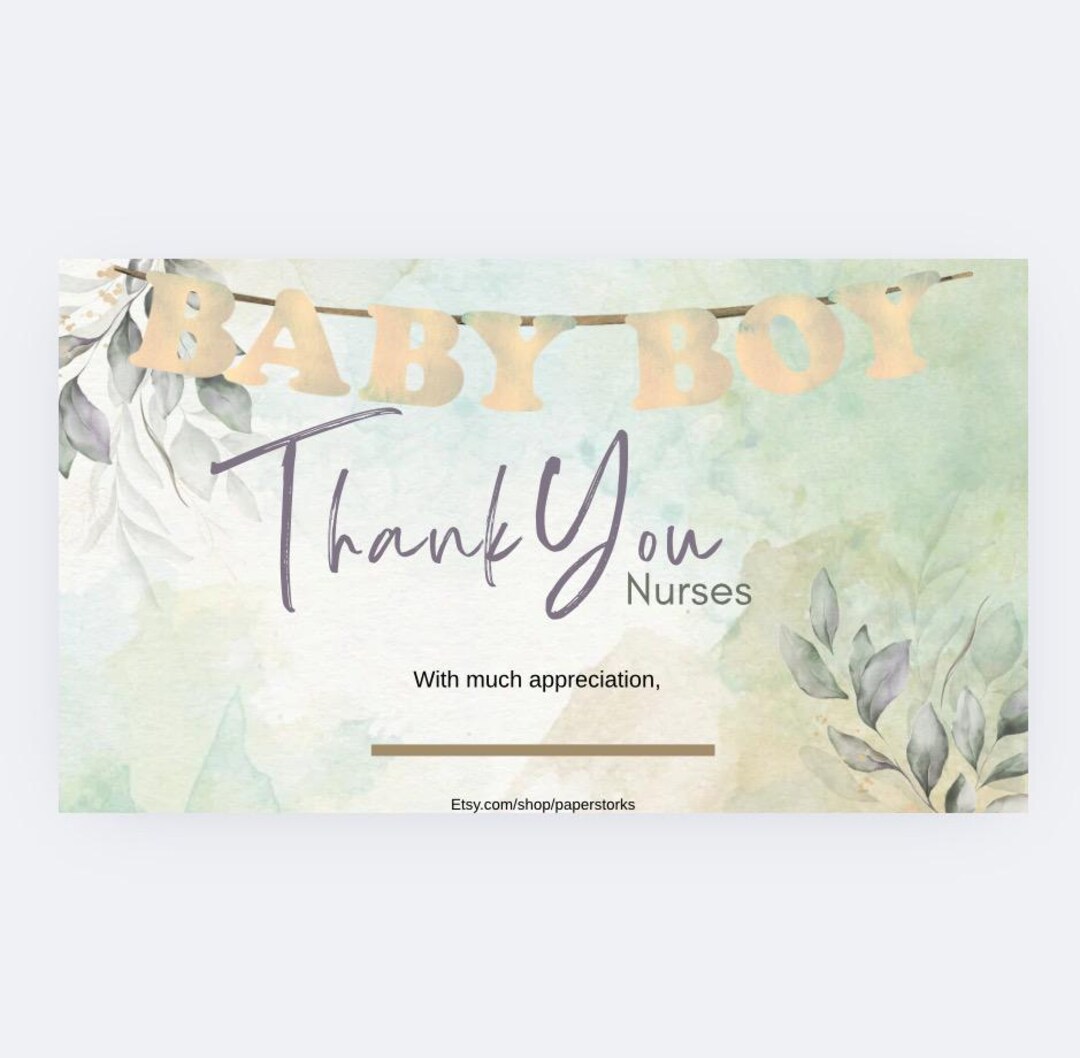 Baby Boy — Thank You Pastel Eucalyptus Labor & Delivery/ob/postpartum ...